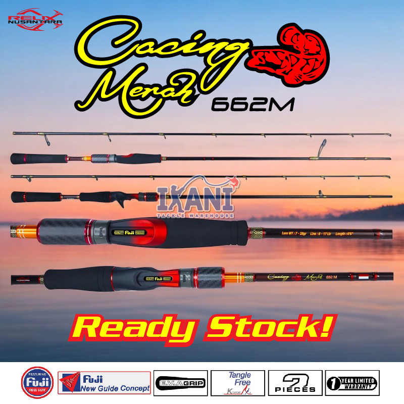RELIX NUSANTARA CACING MERAH GEN 2 FISHING ROD SPINNING BC UL JORAN ...