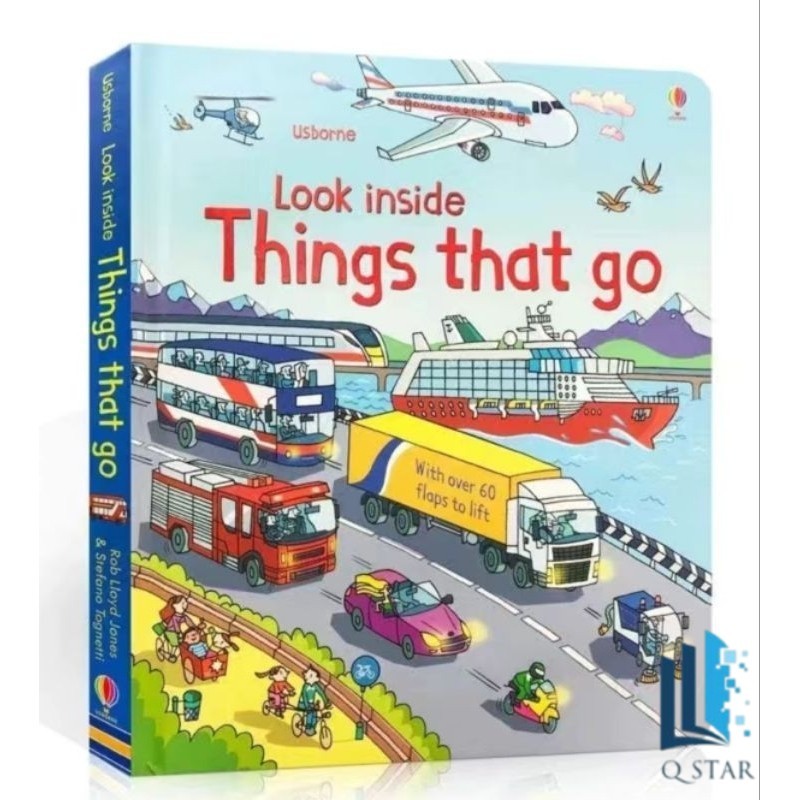 Things That Go/Usborne Look Inside Flip Book/Kids Story Book | Shopee ...