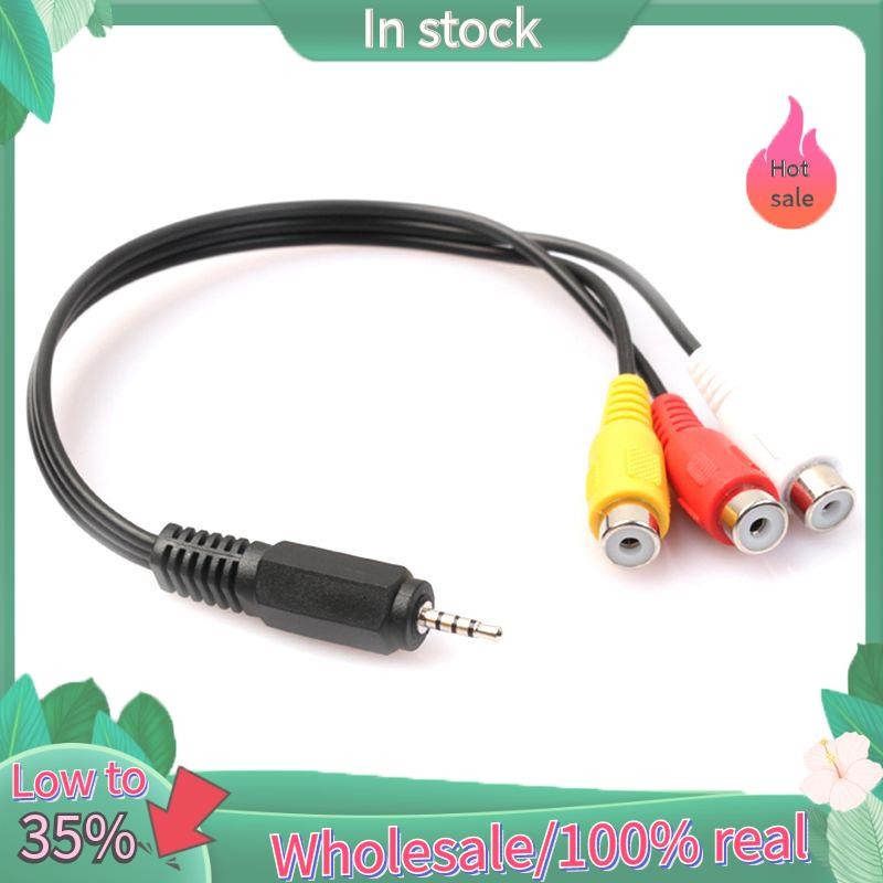 2.5mm Mini AV Male to 3RCA Female M/F Audio Video Cable Stereo Jack ...