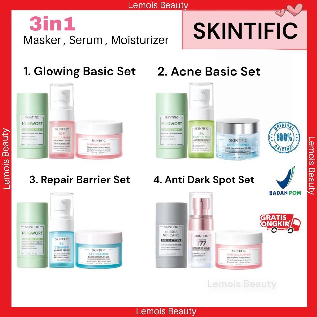 Imp- SKINTIFIC Package 3pcs bundle set gets MUGWORT Clay Stick glowing ...