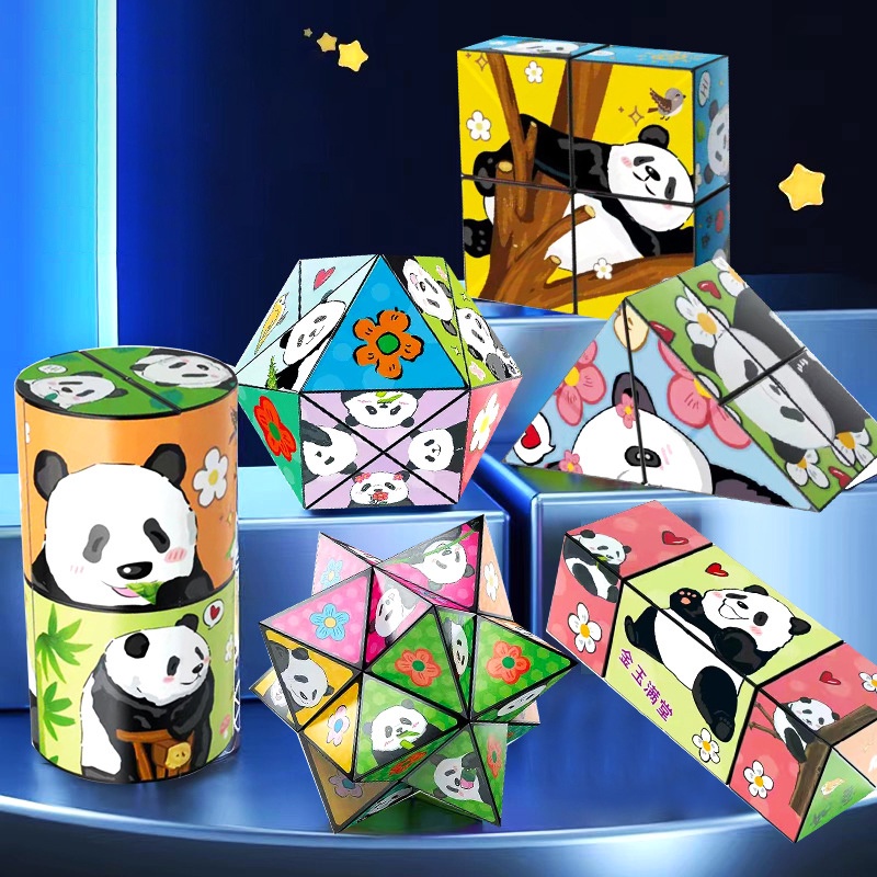 Children's Toys Versatile Rubik's Cube 3D Panda Rubik's Cube Folding ...