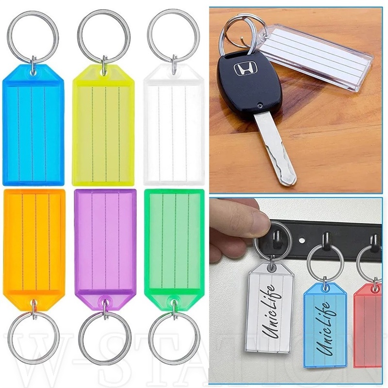 Colorful Plastic Key Tags Flap Key Tags /Transparent Keychain Split ...