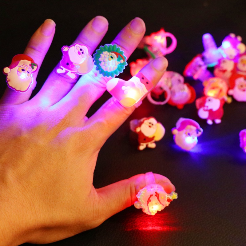 10Pack LED Light Up Ring Christmas Party Favors Stocking Stuffers for ...