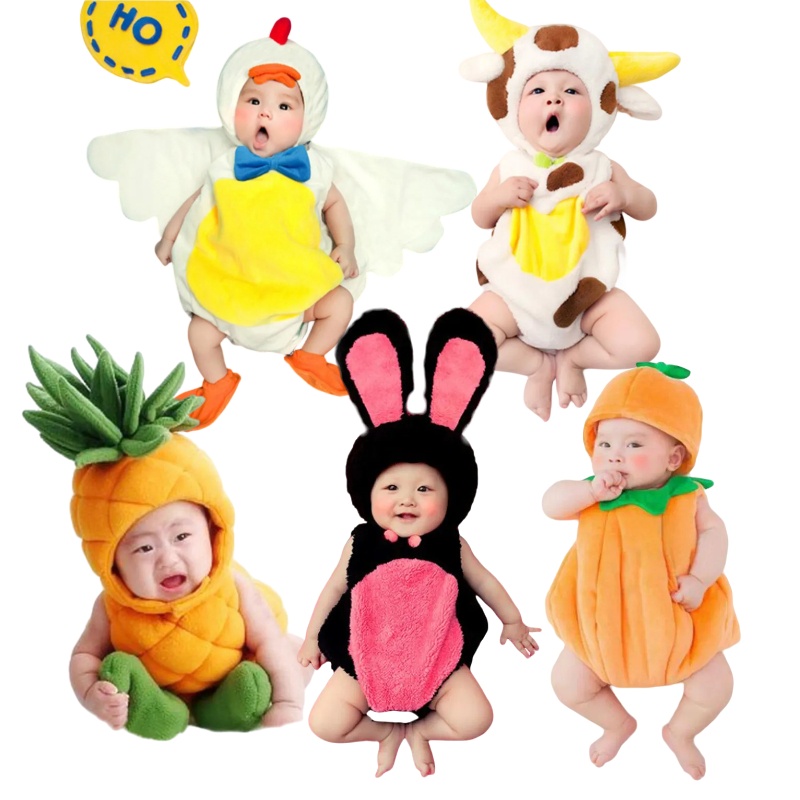 0-6 Months Newborn Baby Infant Animal Costume Rabbit Cow Duck Costume ...