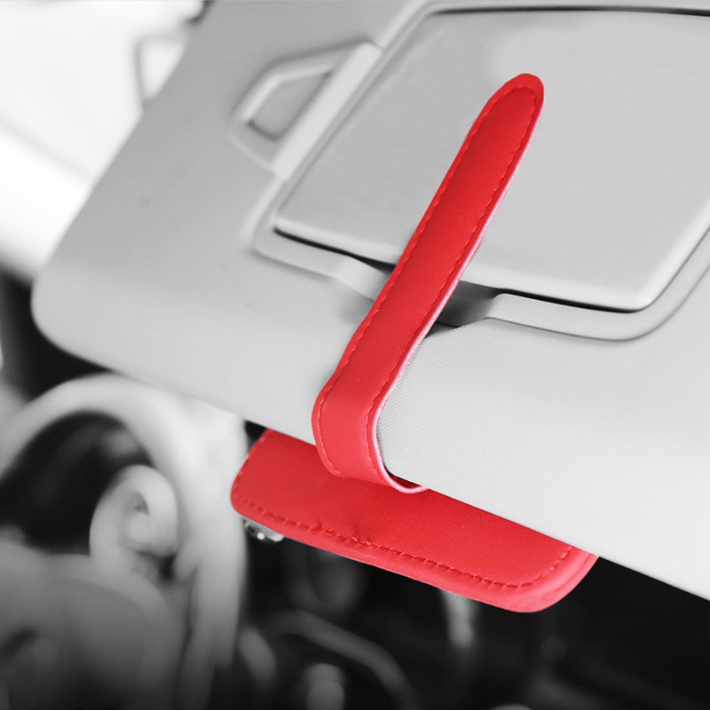 Ford Leather Car Sun Visor Card Pen Holder Organizer Glasses Clip For ...