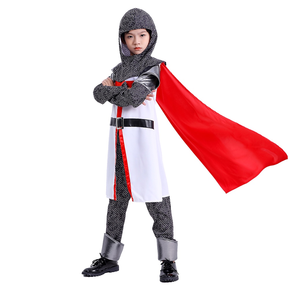Kids Medieval Crusades Knight Cosplay Templar Order Costume For Boys ...