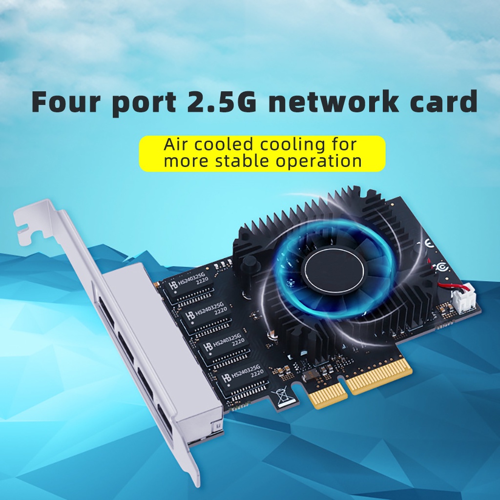 4 Ports RJ45 Network Card RTL8245F Gigabit Ethernet PCI Express PCI-E ...