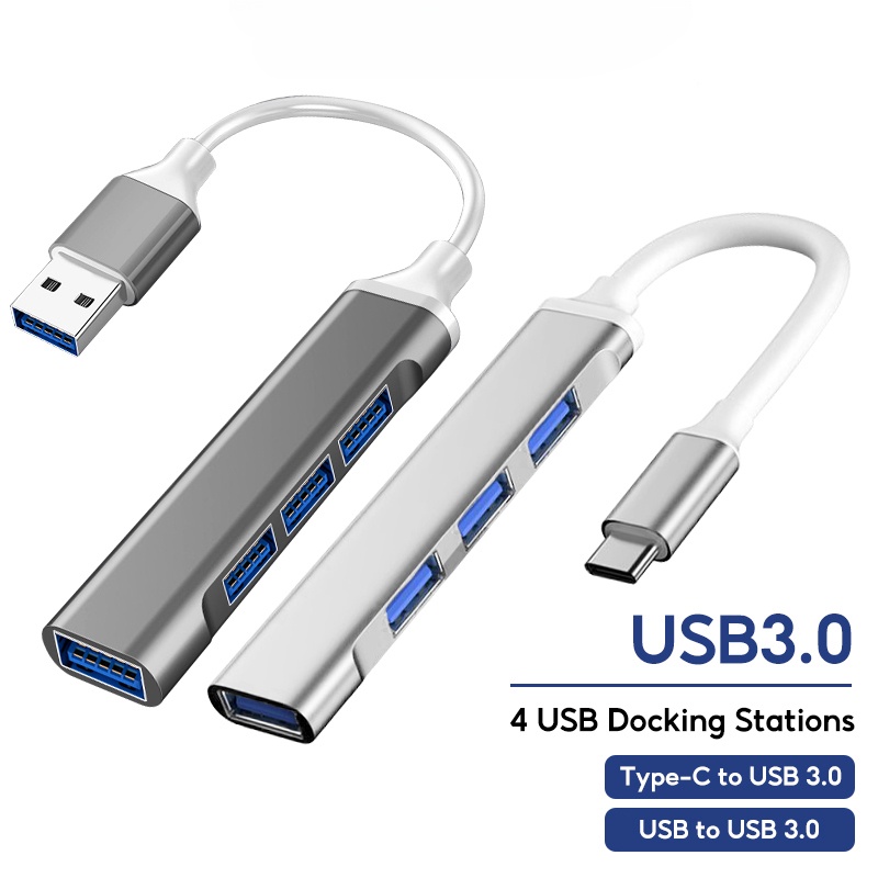 USB 3.0 Hub Type C 4 Ports High Speed Splitter Adapter Multi Expander ...