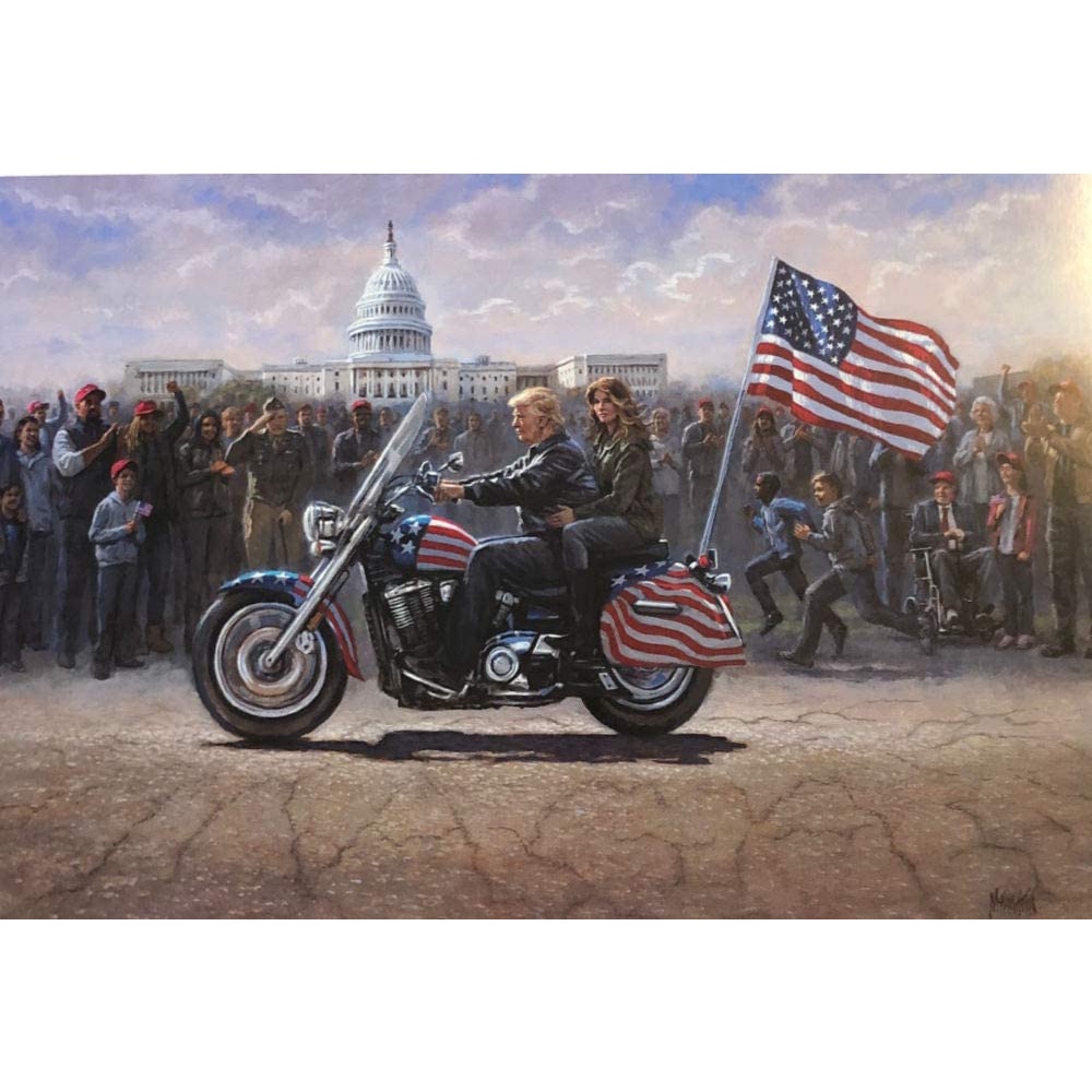 Jon McNaughton MAGA Ride Donald Trump Motorcycle Art Print | Shopee ...