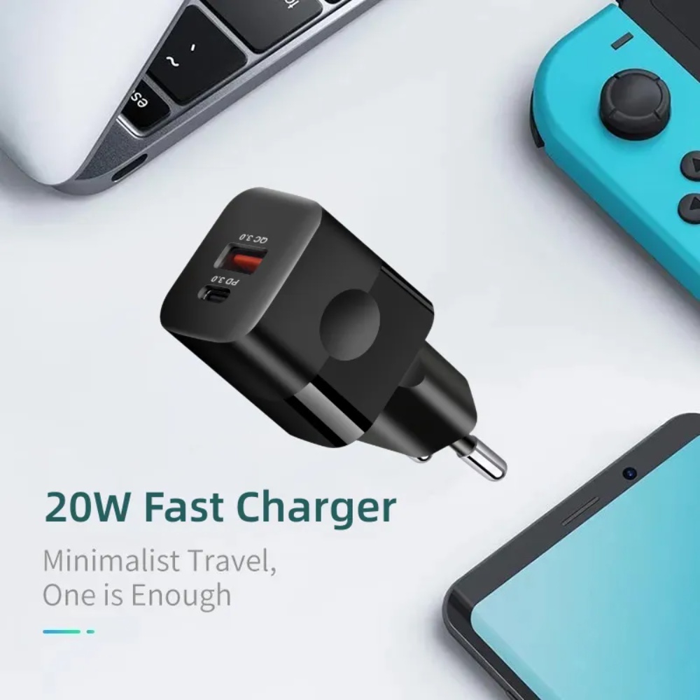 BAPPSUS USB Type C Dual Port Fast Charging Head Adapter 20W - BS-20W ...