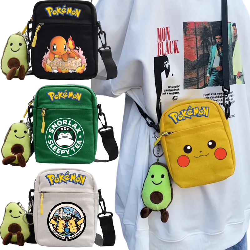 New Pokémon Shoulder Bag Cartoon Cute Waterproof Canvas Bag Everyday ...