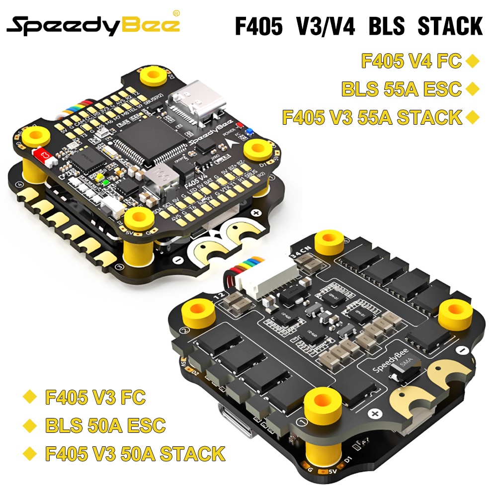 SpeedyBee F405 V3/V4 FC ESC Stack 3-6S Lipo Flight Control BLS 50A/55A ...