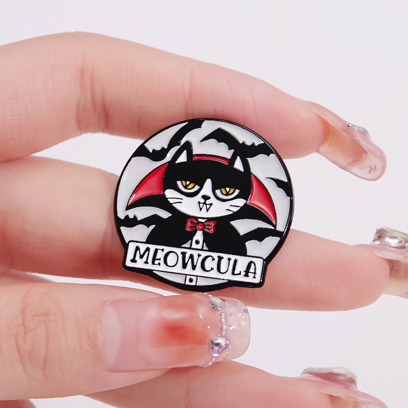 Cartoon Cat Movie Poster Enamel Pin Jurassic Cat Catzilla Metal Badge ...