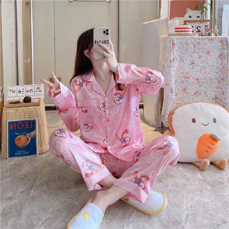 Philippine Cross-Border Simulation Silk Pajamas Female Star Delu Same ...