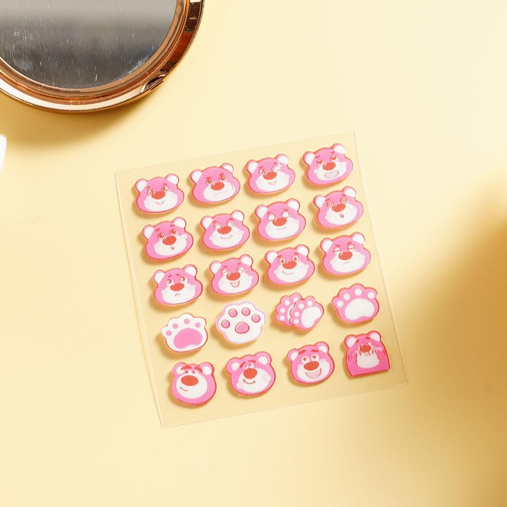 20pcs Strawberry Bear Acne Patch Pink Special Shaped Hydrocolloid ...