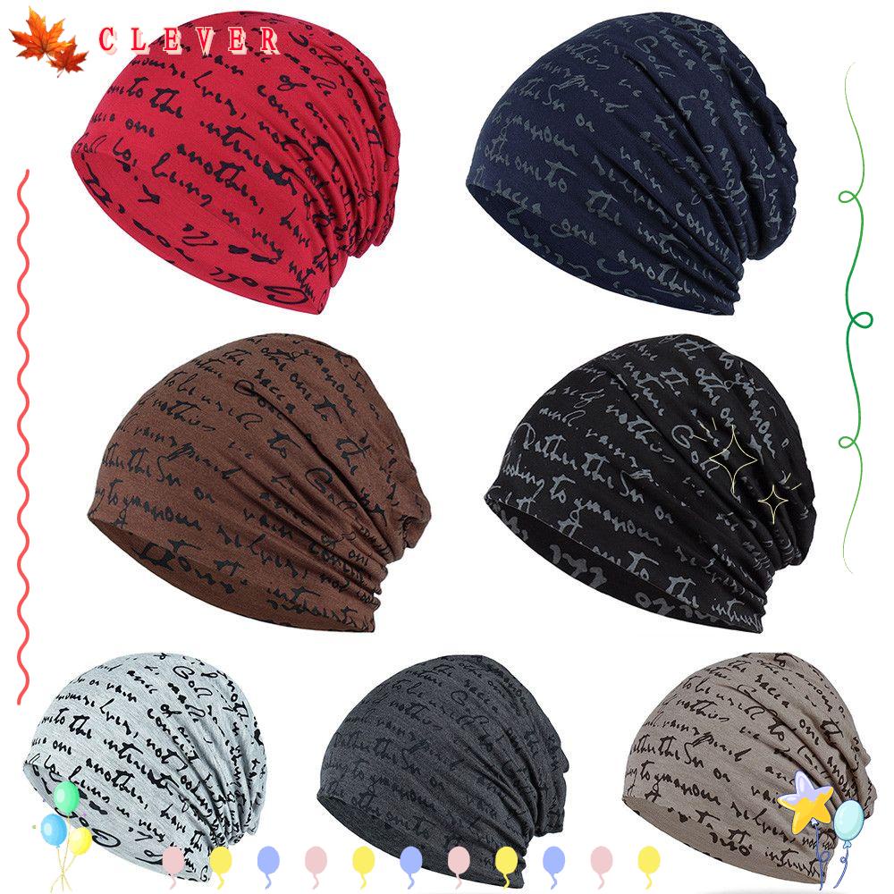 CLEVER Cotton Men's Hat Winter Warm Head Wrap Hip Hop Beanies Knit Cap ...