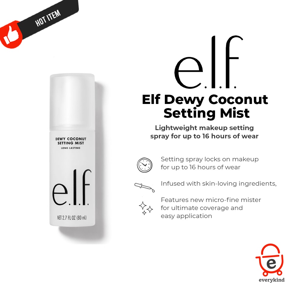 Elf Dewy Coconut Setting Mist - Longlasting Makeup Wear, Healthy ...