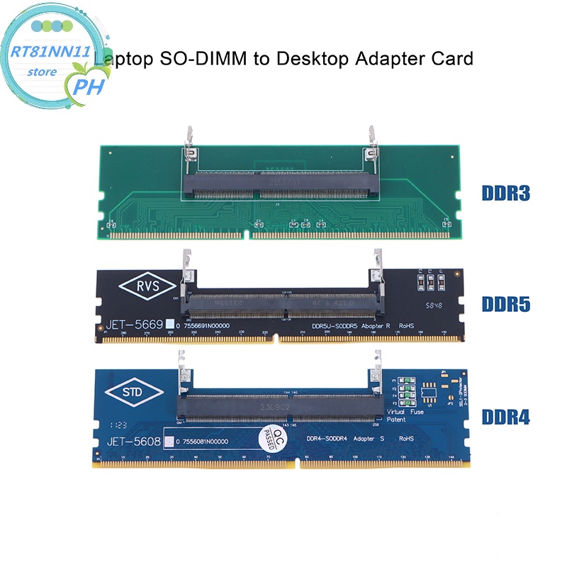 rt81nn11 DDR3 DDR4 DDR5 Laptop SO-DIMM to Desktop Adapter Card ...