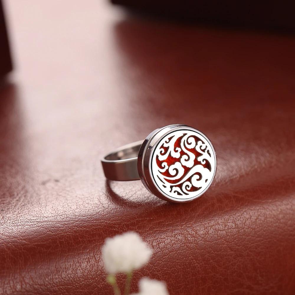 2024 New Stainless Steel Aromatherapy Ring Diffuser Jewelry Adjustable ...
