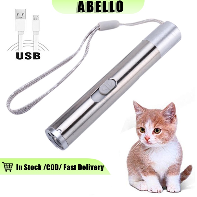 3 In1 Mini USB Flashlight Stainless Steel Cat Laser Toy Command ...