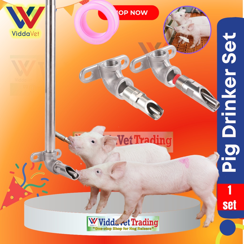 Viddavet Piglet Automatic drinker Kit Pig water dispenser Pig water ...