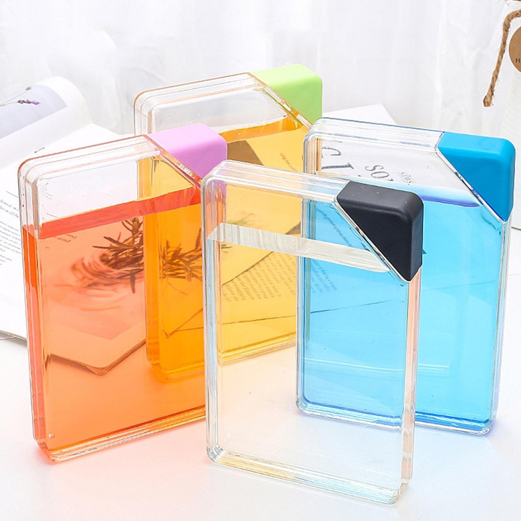 Transparent Thin Flat Water Bottle Creative Triangle Lid Small Opening ...
