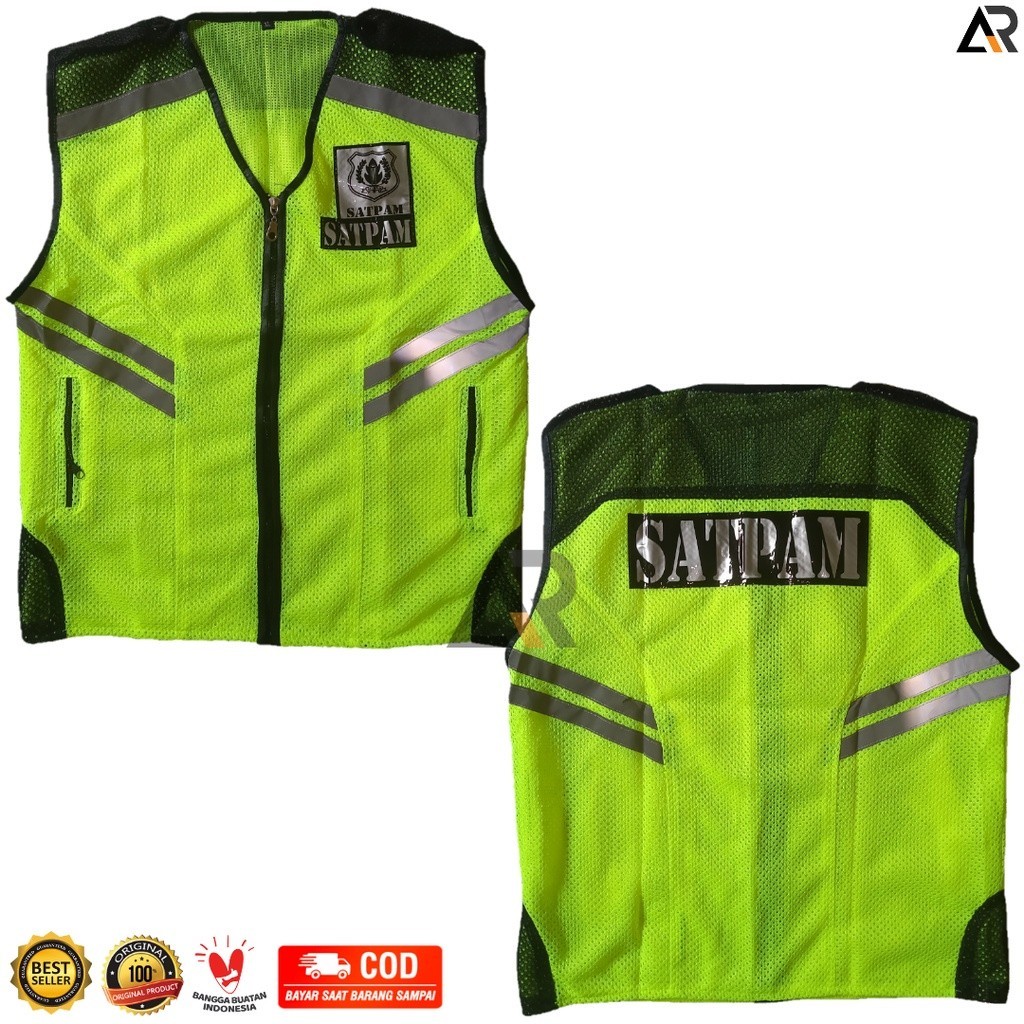 STABILO HIJAU SATPAM THIN NET VEST Latest full green highlighter SATPAM ...
