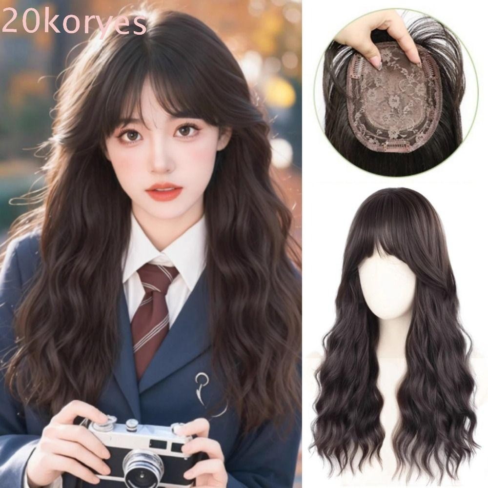 KORYES Hairnet Free Wig, Air Bangs No Need To Wear a Hairnet Long ...
