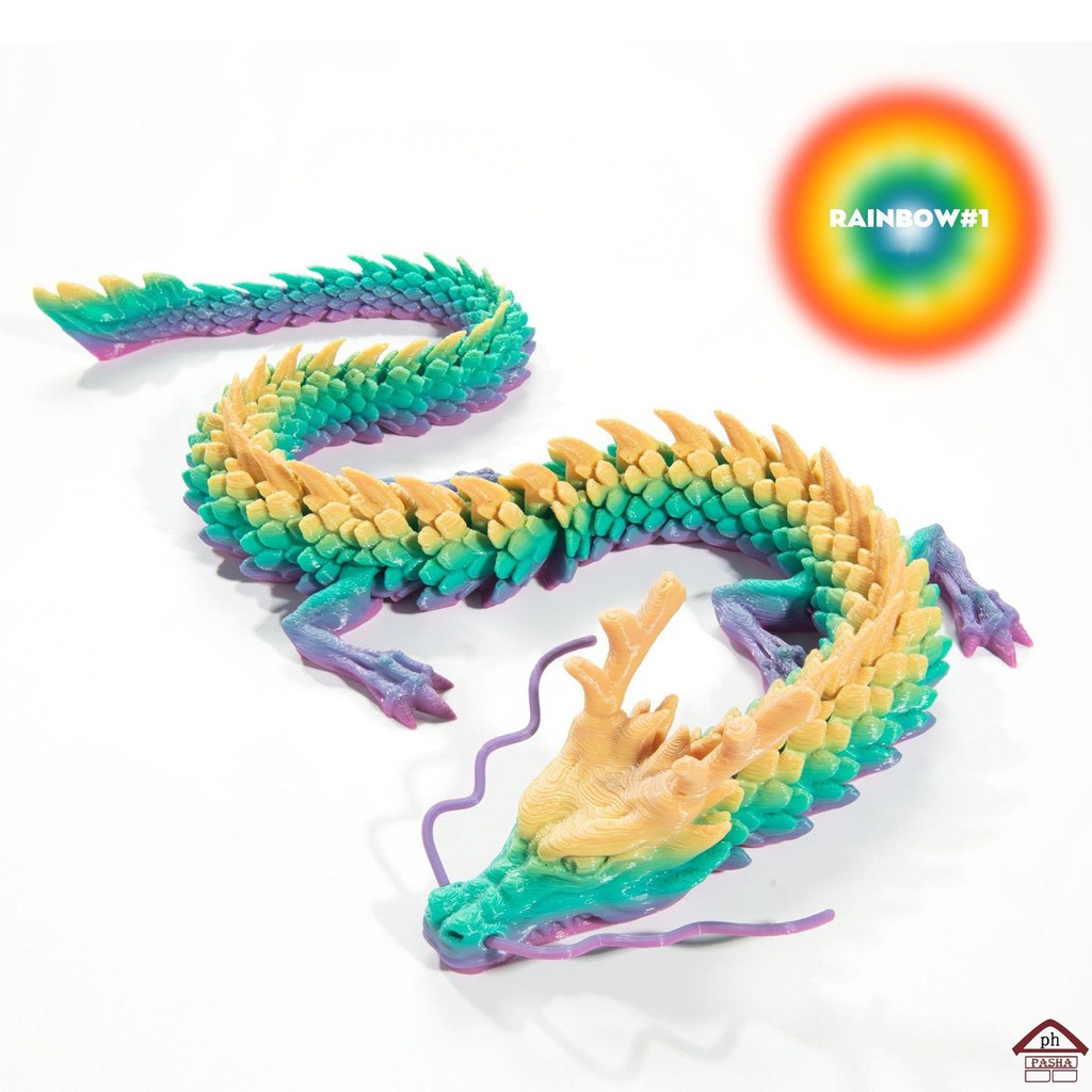 3D Printed Dragon Figures Toy Unique Chinese Dragon Creative Ornament ...