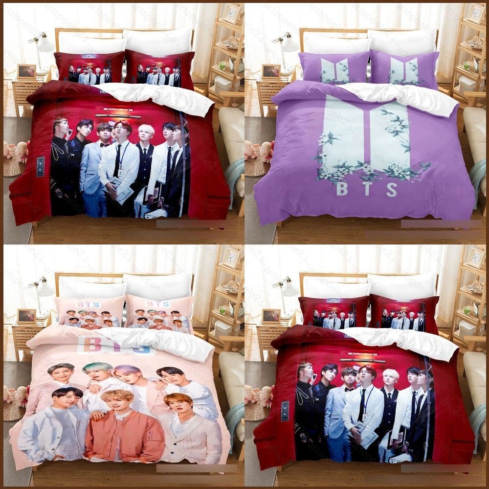 Kira BTS 3in1 Bedding Set Bed Sheet Quilt Cover Dormitory Washable ...
