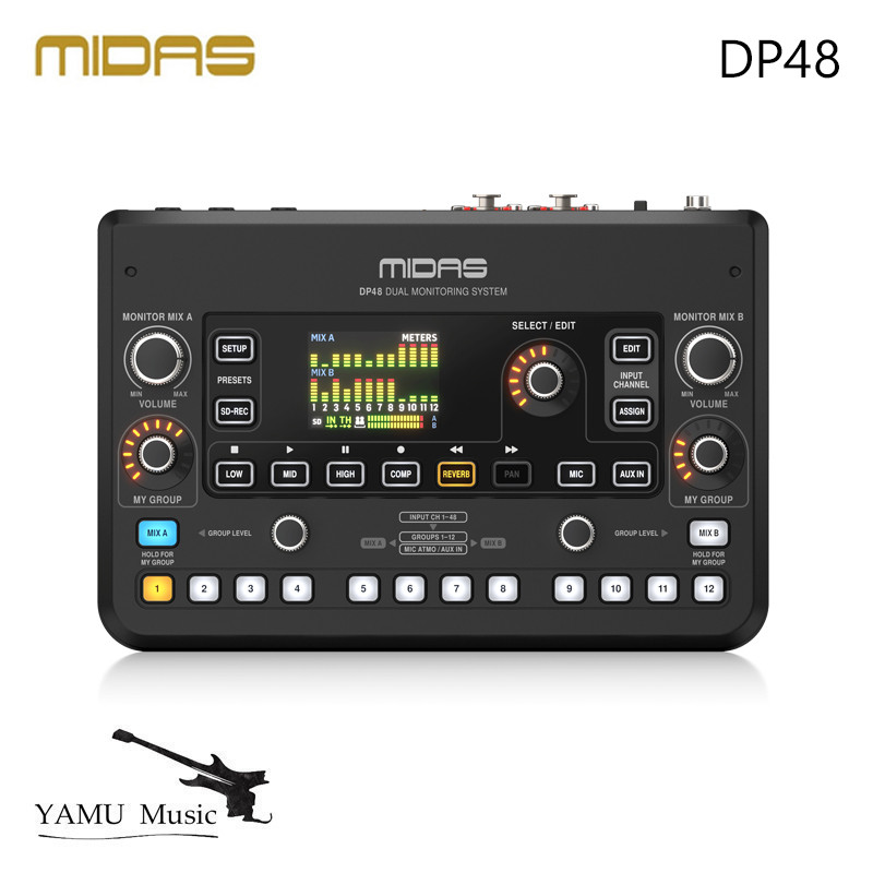 Midas DP48 Dual 48-Channel Personal Monitor Mixer with SD Card Recorder ...