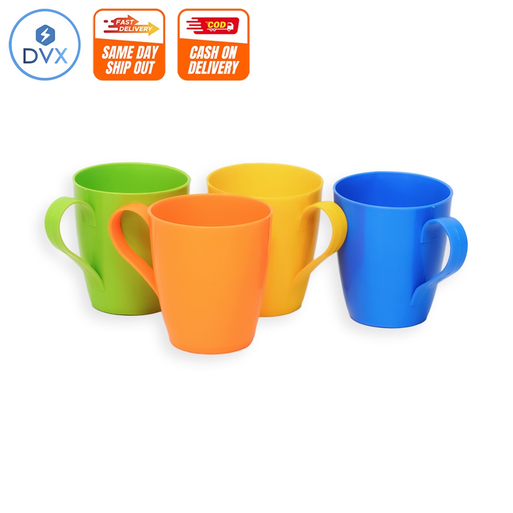 COD DVX Plastic Mug Reusable Neon Cup / Baso 8oz | Shopee Philippines