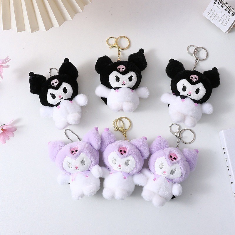 Anime Sanrio Plush Toys Kawaii Kuromi Keychain Pendant for Bag Plush ...