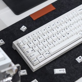 Minimalist White English/Japanese 129 Key Mechanical Keyboard Caps PBT ...