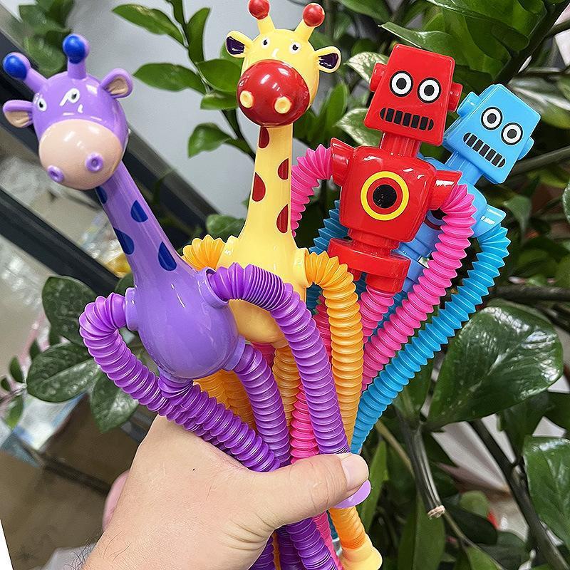 Novelty Decompression Toy Variable Suction Cartoon Giraffe Telescopic ...