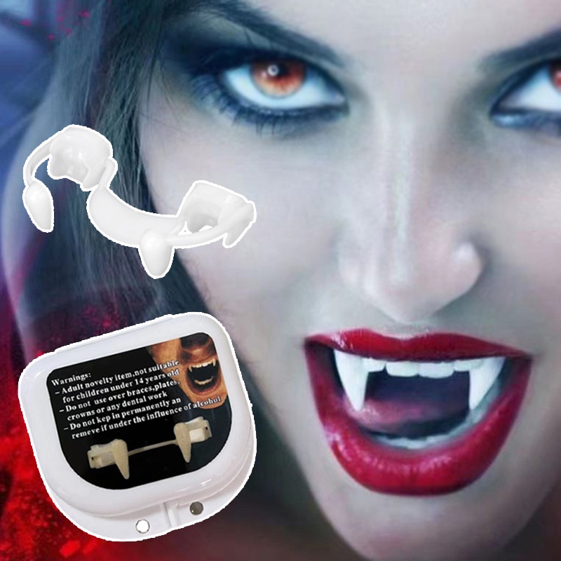 Halloween Cosplay Retractable Vampire Werewolves Fangs Fake Dentures ...