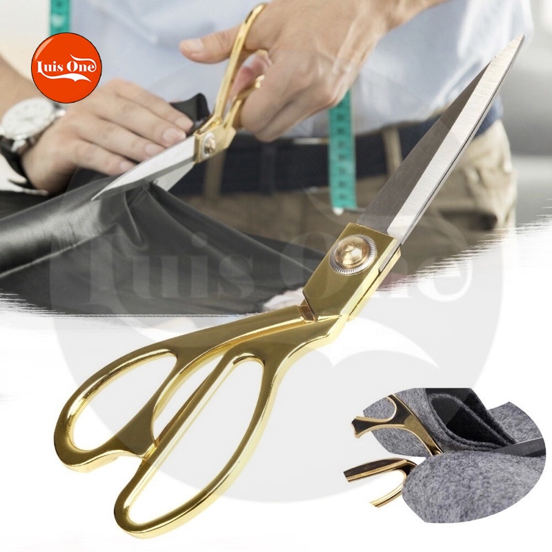 sewing scissors professional clothing stainless steel sharp gold ...