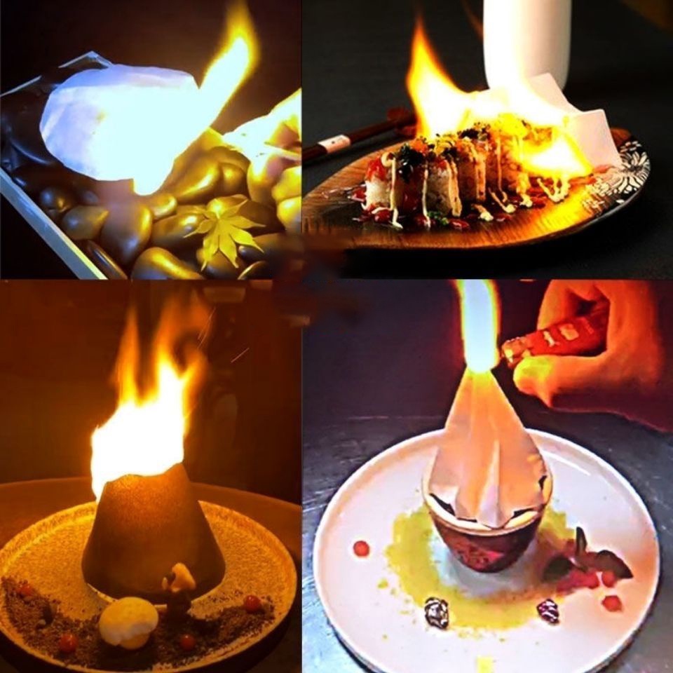 5Pcs Fire Paper Flash Flame Paper Ashless Fire Paper Magic Props Effect ...