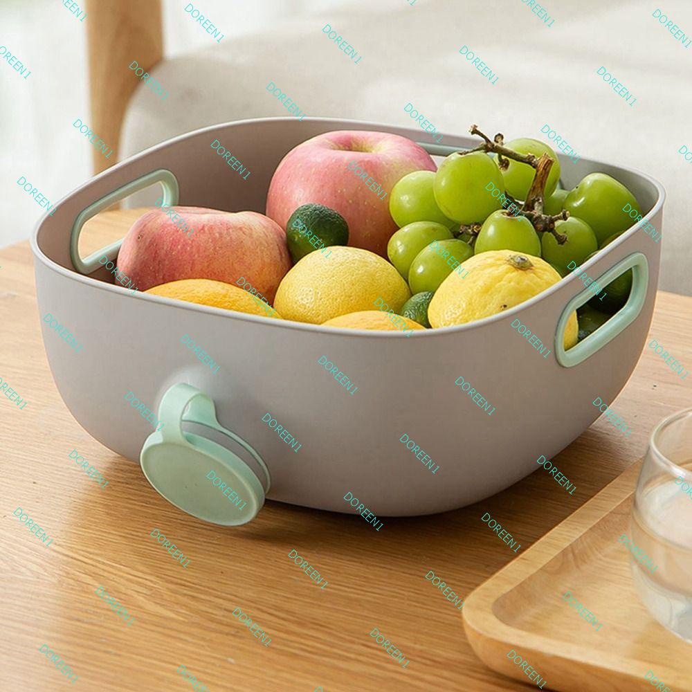 DOREEN1 Rice Fruit Sieve Colander, Plastic Large Capacity Rice Bowl ...