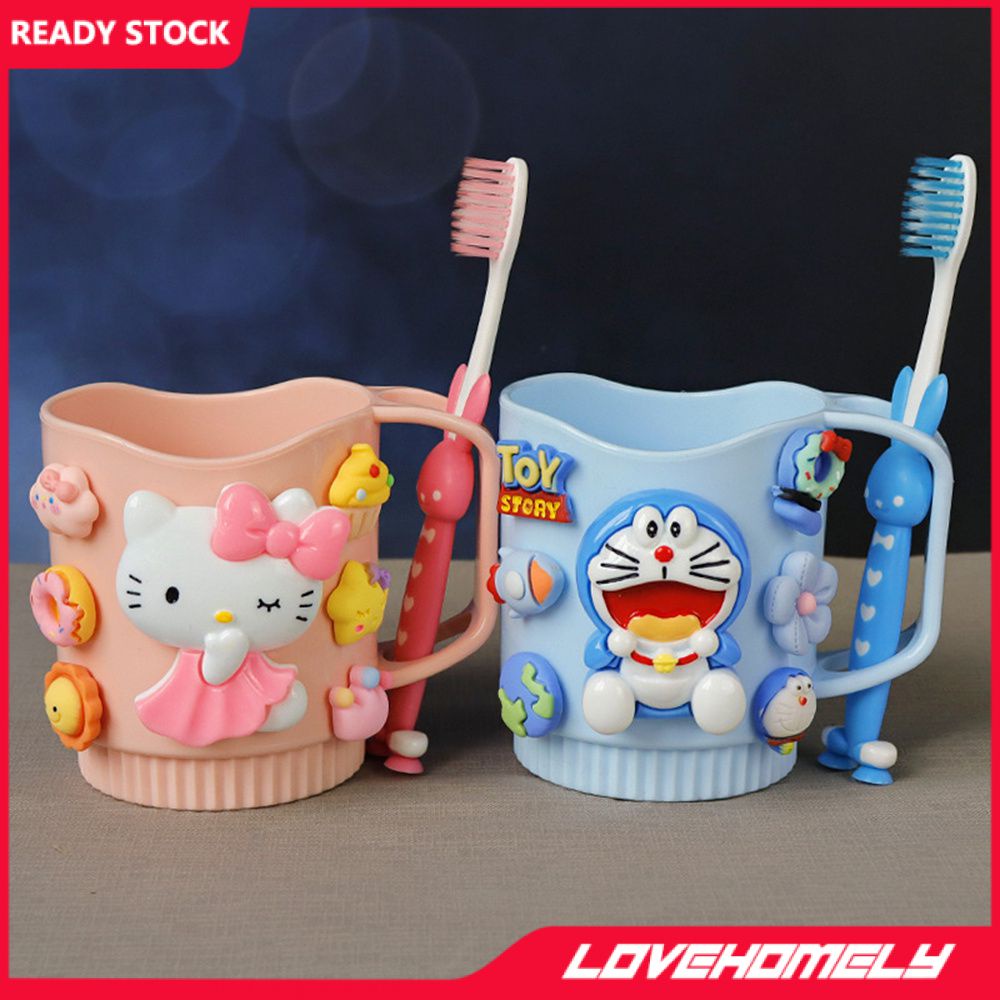 【IN STOCK】 Cute Cartoon Hello Kitty Mouthwash Cup Children's Toothbrush ...
