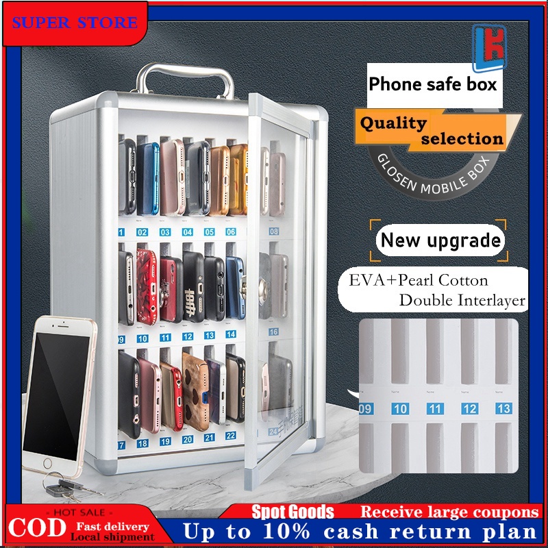 Mobile Phone Safe Box Transparent with Lock Factory Staff Force Student ...