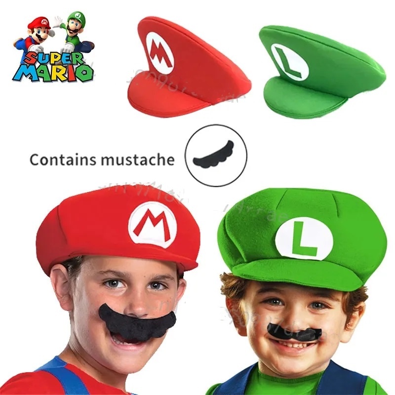 Super Mario Hat Birthday Luigi Cartoon Cosplay Hats Classic toys Anime ...