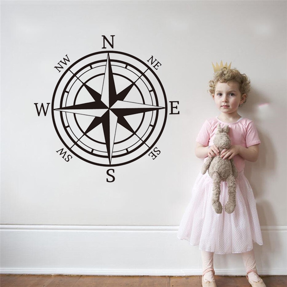 Nautical Compass Wall Decal Compass Rose Navigate Vinyl Sticker Nature ...