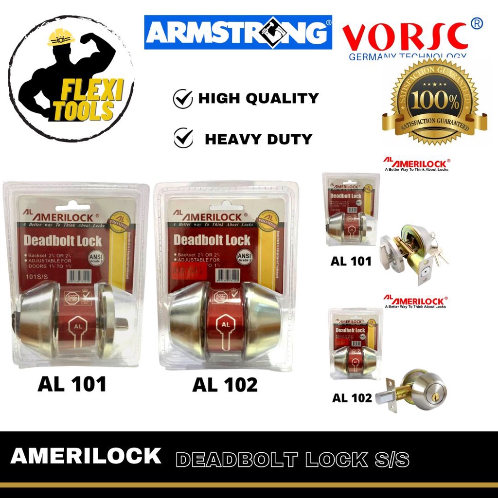 DEADBOLT LOCK HEAVY DUTY LOCK 101 S/S,102 S/S | Shopee Philippines
