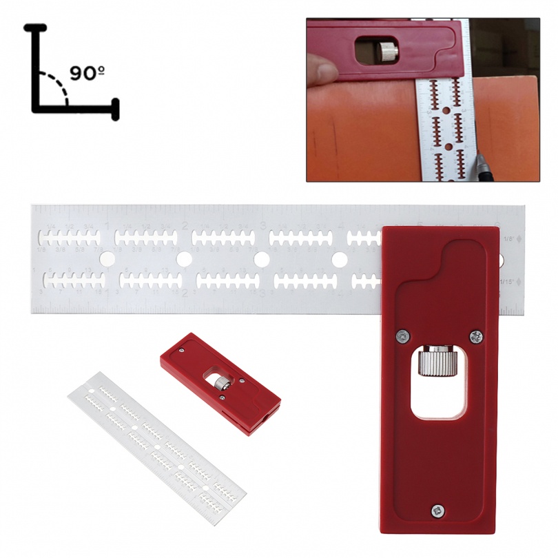 12 Inch 90 Degree Protractor Woodworking Ruler Right Angle Measure Tool ...