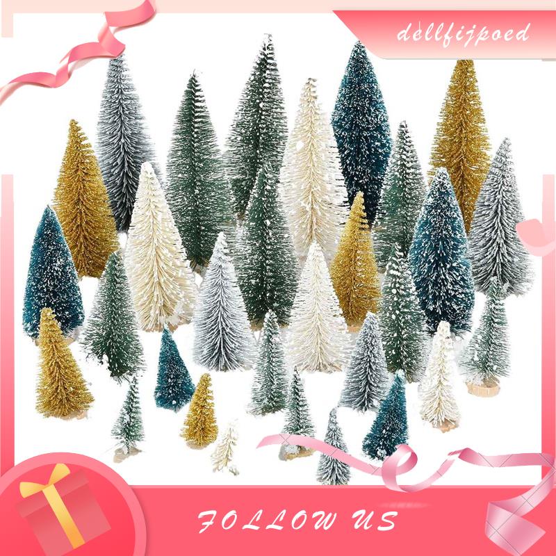 Dellfijpoed 30 Piece Miniature Pine Trees Sisal Trees with Wood Base ...