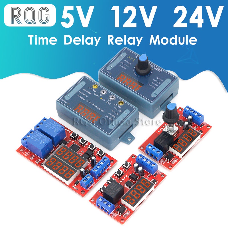 DC 5V 12V 24V 10A Adjustable Time Delay Relay Module LED Digital Timming Relay Timer Delay ...