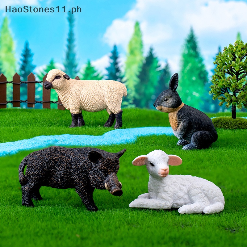 HaoStones 1Pc Simulation Mini Cute Wild Animals Horse Cow Sheep Doll ...