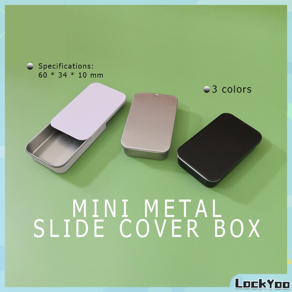 LockYoo Mini Metal Slide Cover Box for Pill Candy Storage Tin Boxes ...