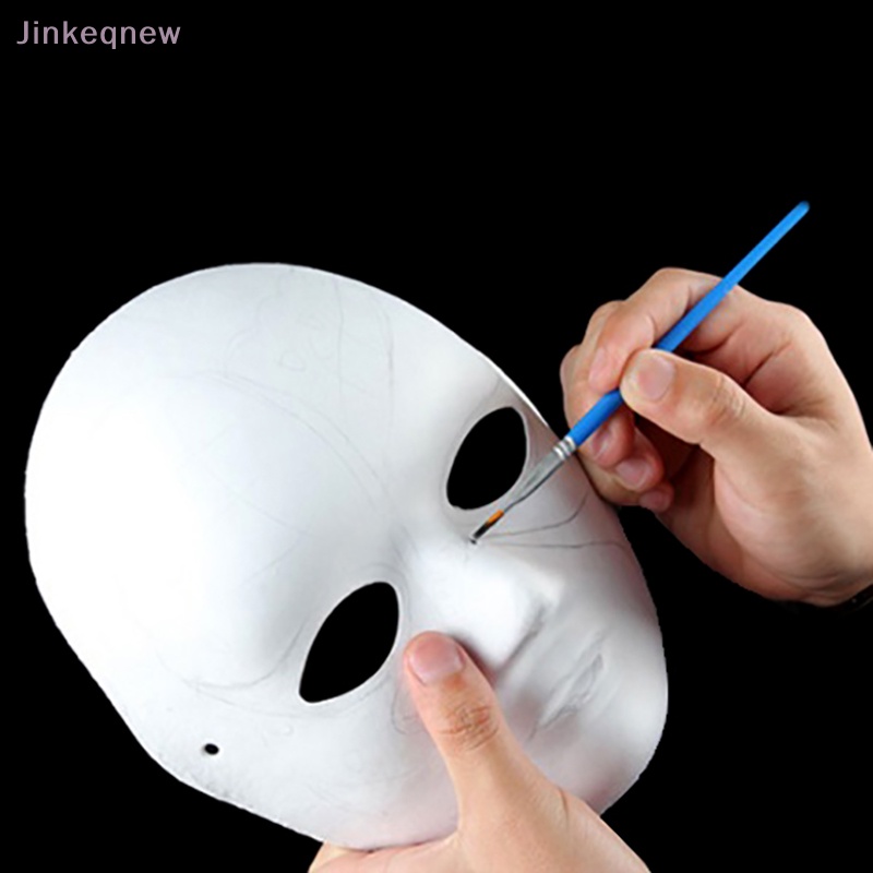 JIN Full Face Masks Paper Blank White Halloween Cosplay Cat Diy ...